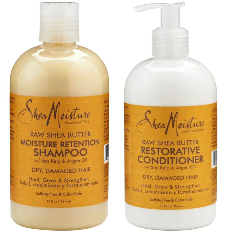 Shea Moisture Raw Shea Butter Restorative Shampoo & Conditioner Bundle ...